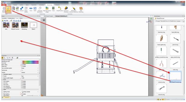 How to use a sheet format in SOLIDWORKS Composer